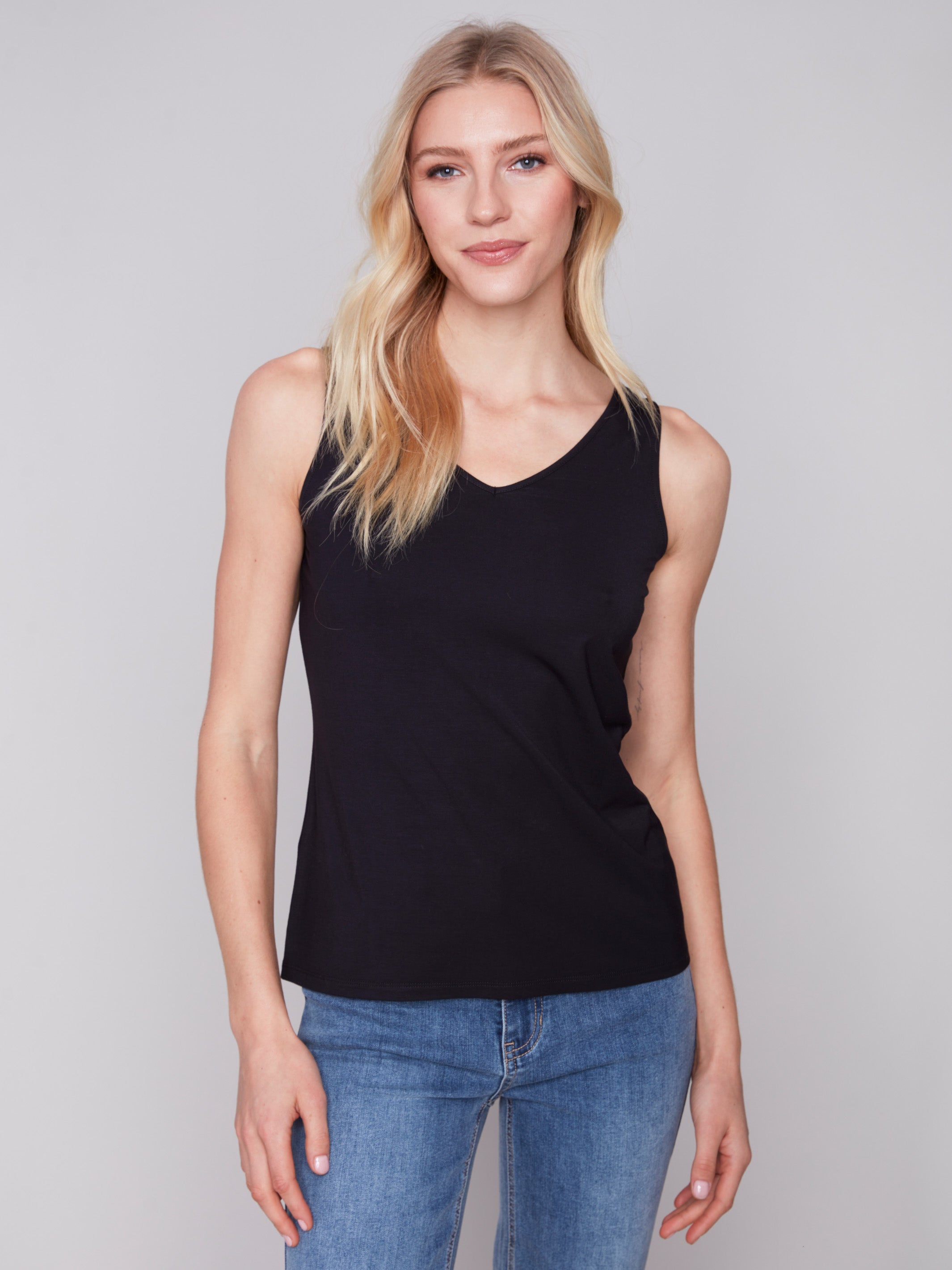 Cami Tank Top | Reversible Bamboo Black Camisole | Charlie B
