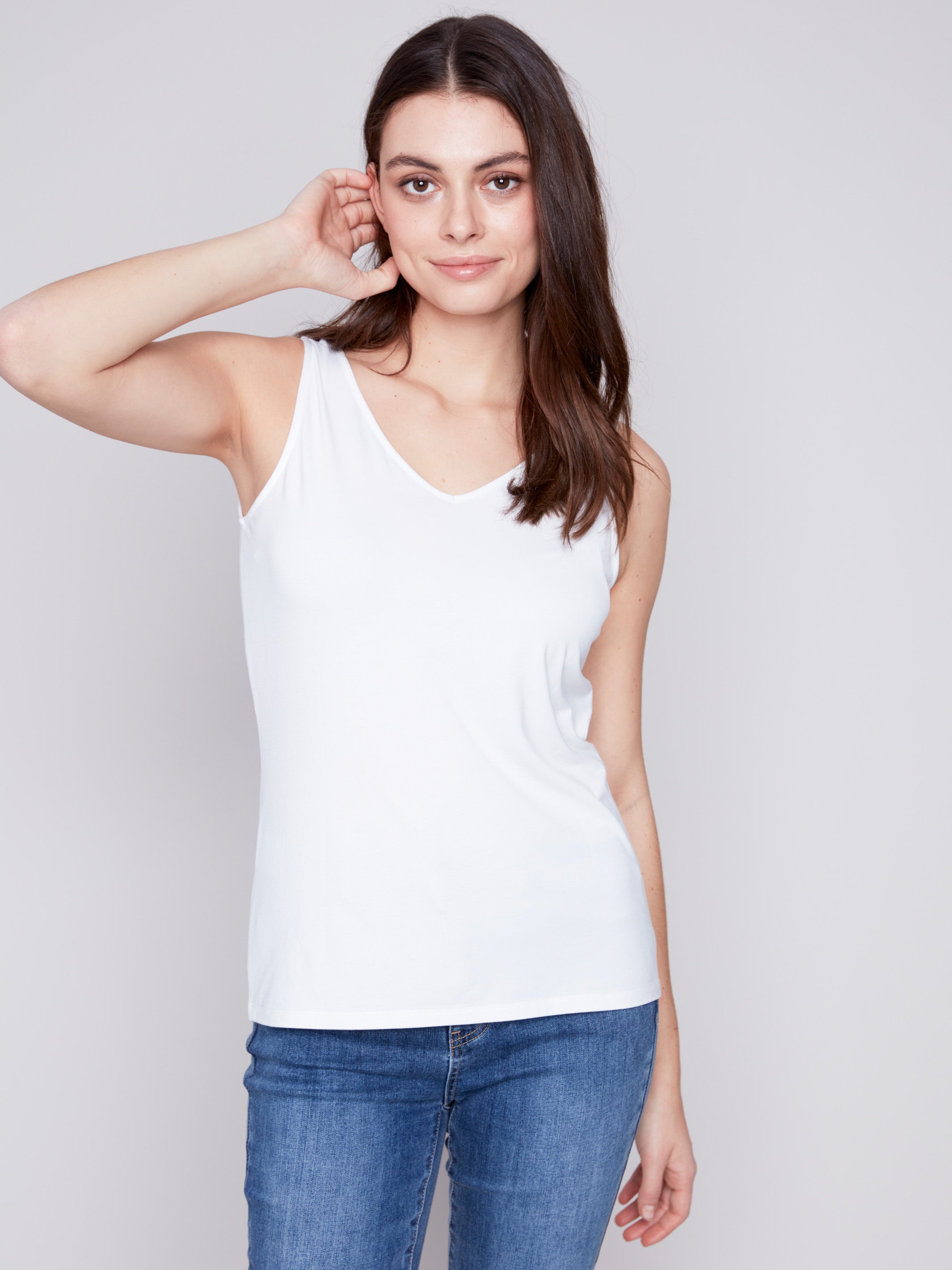 Cami Tank Top | Reversible Bamboo White Camisole | Charlie B